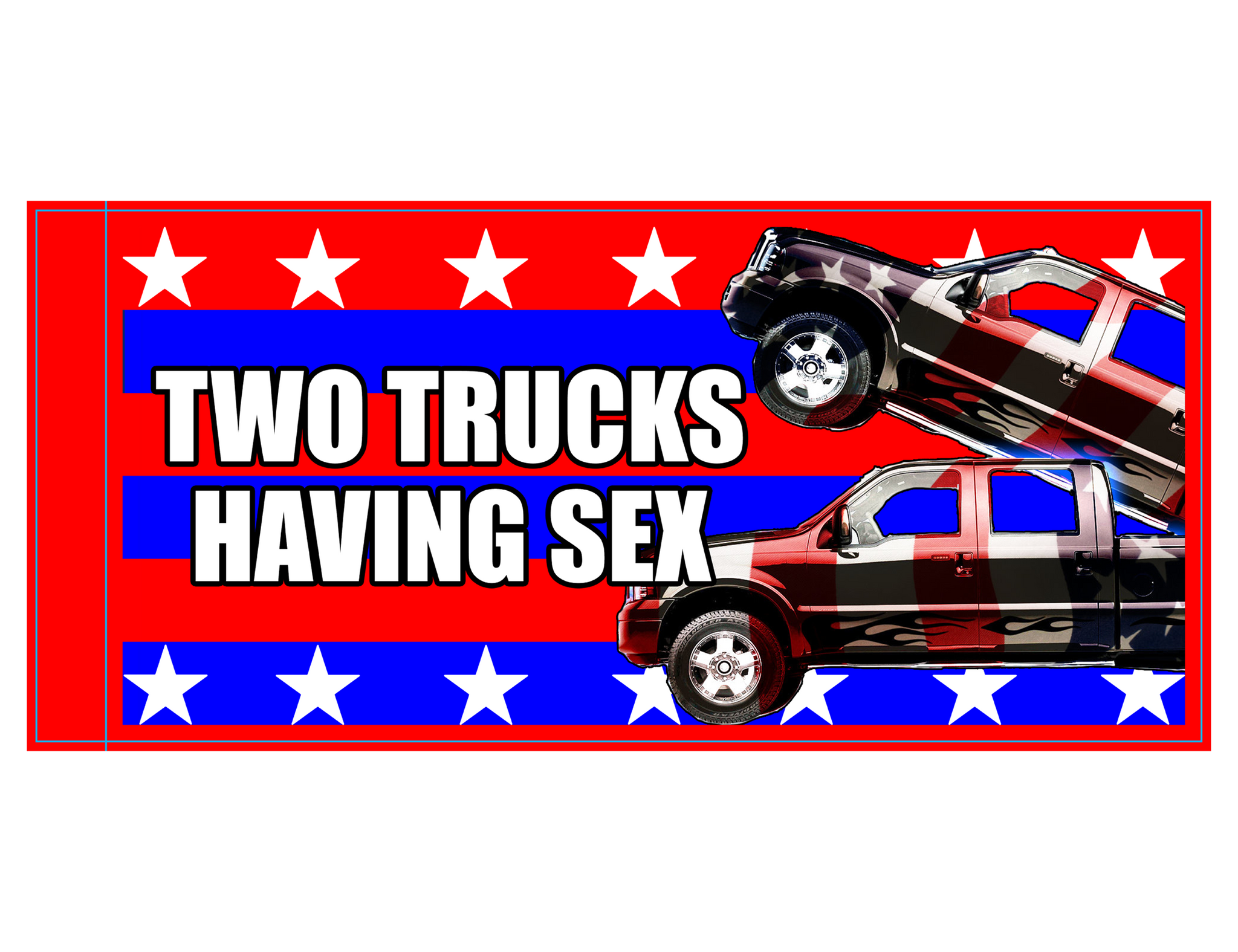 Two Trucks Bumper Sticker – Needlejuice Records